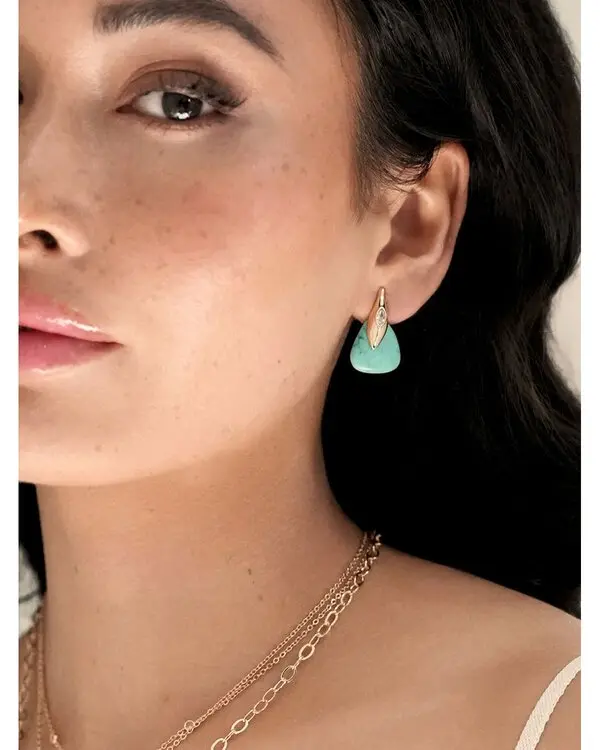 Ettika Solstice & Cubic Zirconia Drop Earrings - Turquoise