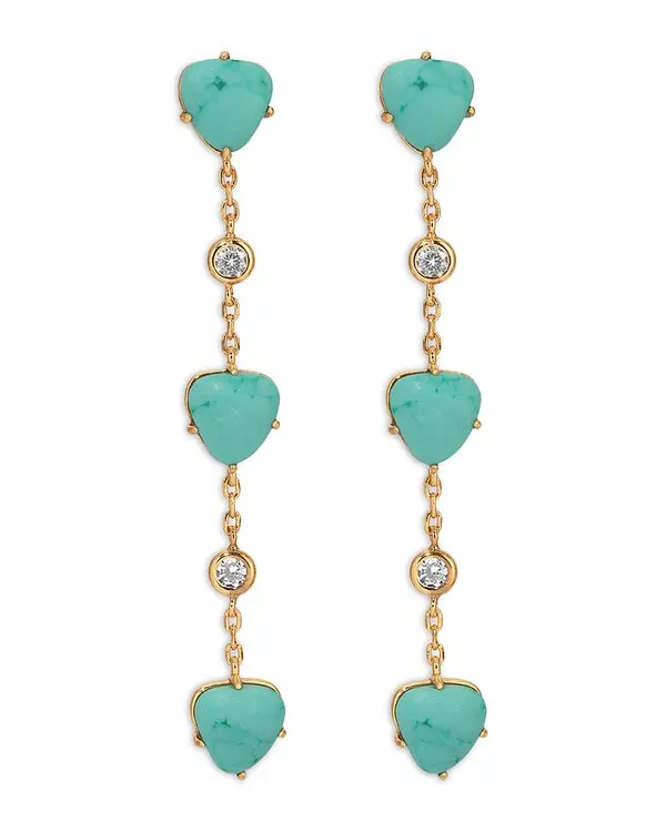 Ettika Solstice & Cubic Zirconia Linear Drop Earrings - Turquoise
