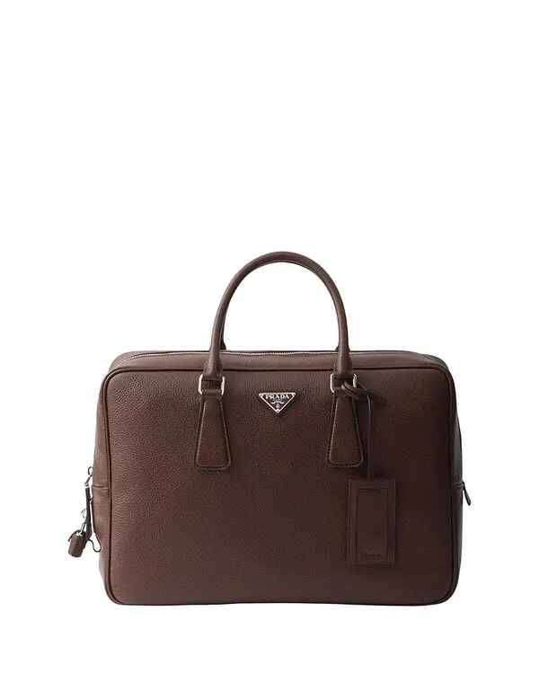 Prada Leather Work Bag - Brown