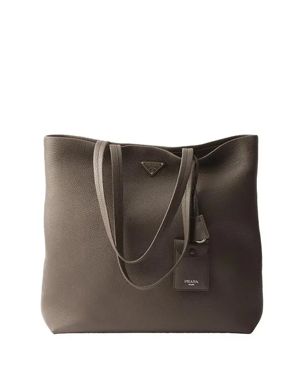 Prada Leather Tote - Grey