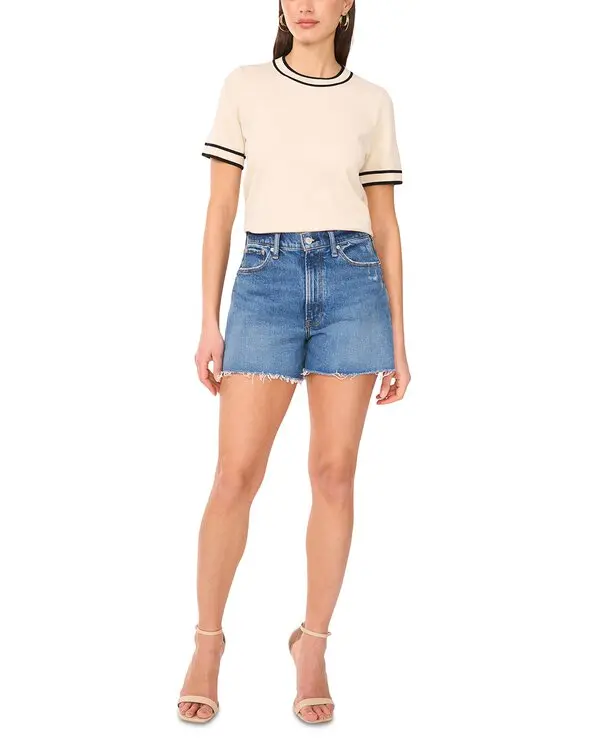 Vince Camuto Short Sleeve Crewneck Sweater - Almond