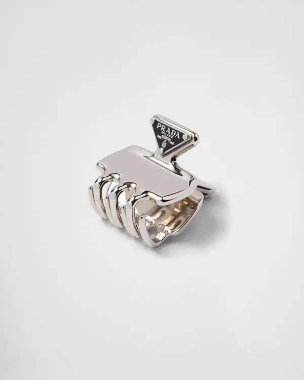 Prada Metal Claw Clip - Silver