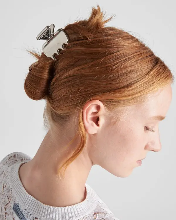 Prada Metal Claw Clip - Silver