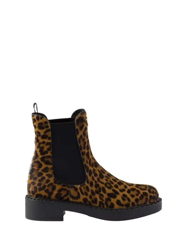 Prada Printed Leather Chelsea Boots