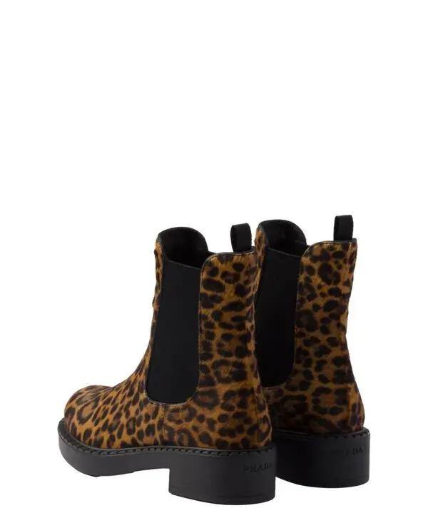 Prada Printed Leather Chelsea Boots