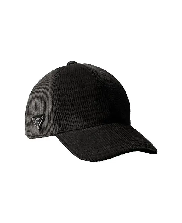Prada Corduroy Baseball Cap - Black