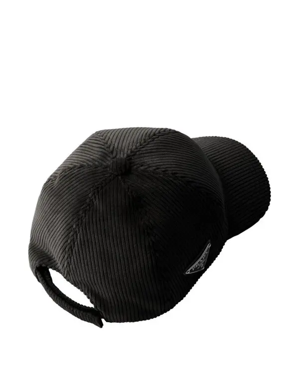 Prada Corduroy Baseball Cap - Black