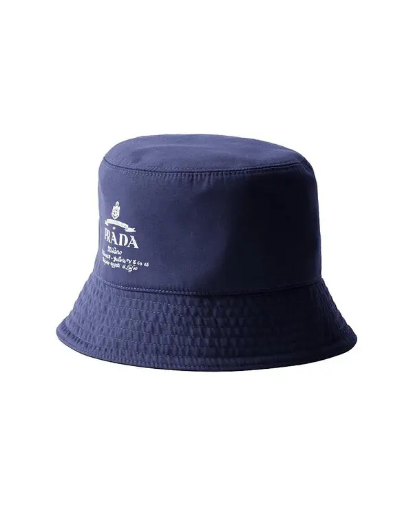 Prada Reversible Technical Cotton Bucket Hat - Blue
