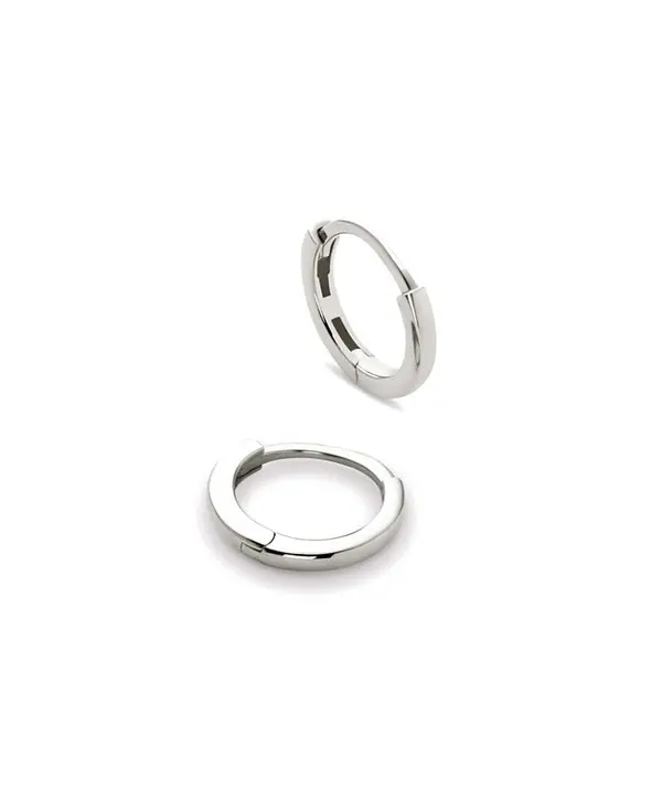 ANA LUISA White Gold Huggie Hoop Earrings - Silver