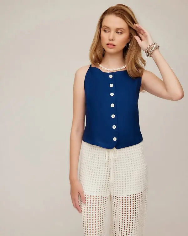 Fifteen Twenty Elis Sleeveless Linen Top