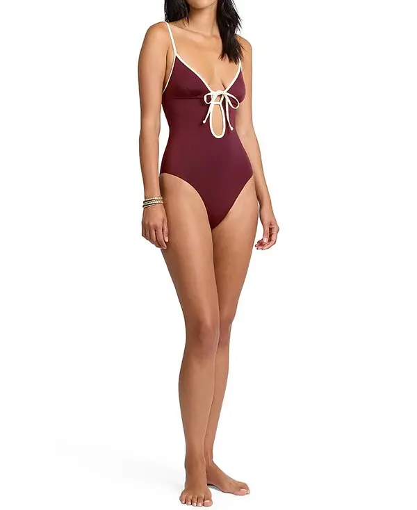 Onia Soleil One-piece Swimsuit - Dark Cherry/egret