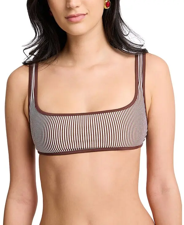 Onia Claire Bikini Top - Brown/white