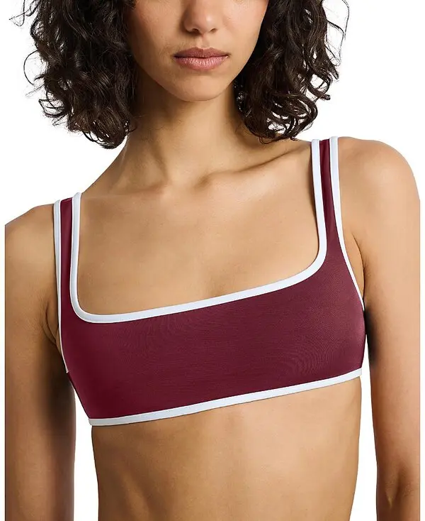 Onia Claire Bikini Top - Dark Cherry/egret