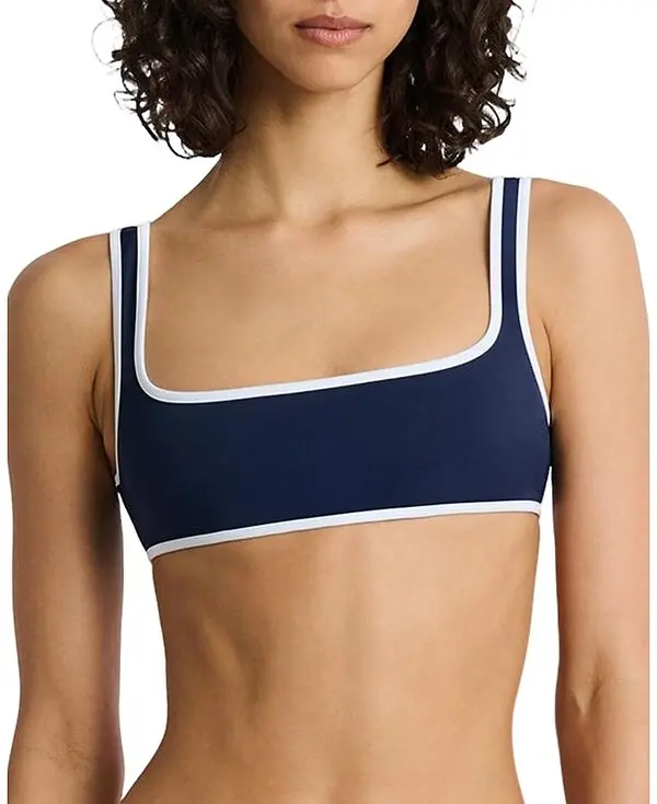 Onia Claire Bikini Top - Deep Navy/white