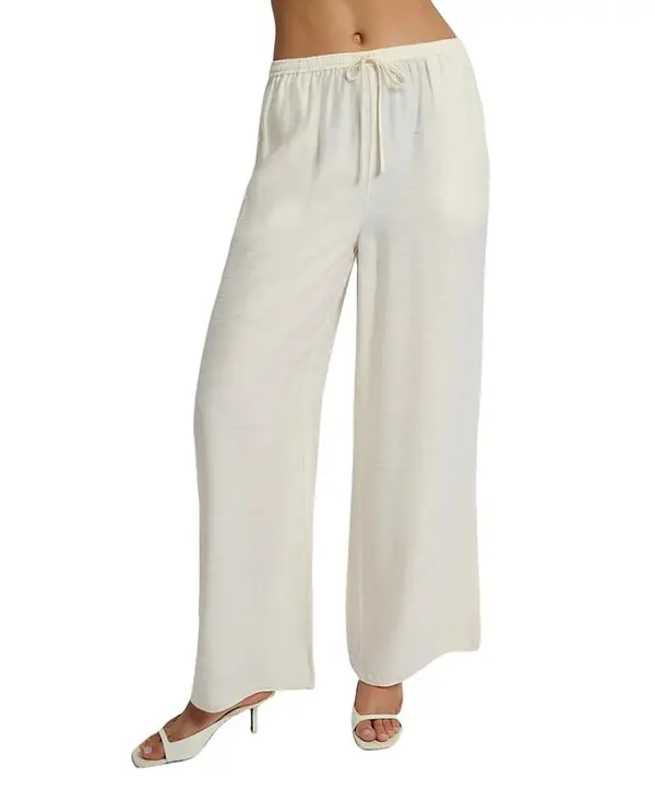 Onia Crinkle Wide Leg Drawstring Pant - Egret