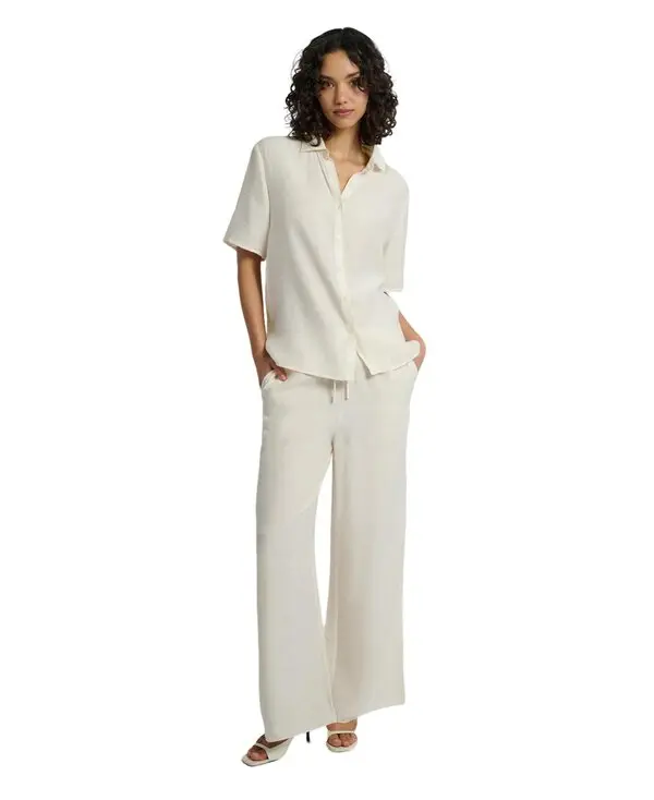 Onia Crinkle Wide-leg Drawstring Pant