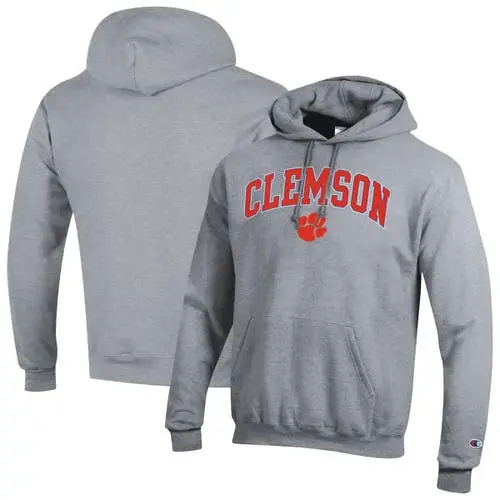Champion Clemson Tigers Arched Logo Fleece Pullover Hoodie
