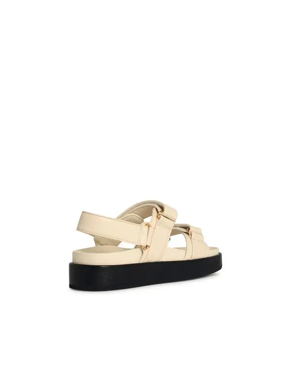 Tory Burch Kira Sport Leather Sandals - Ivory