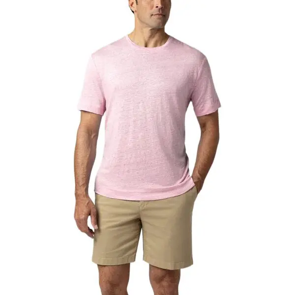Robert Talbott Davis Linen Jersey Tee - Pink