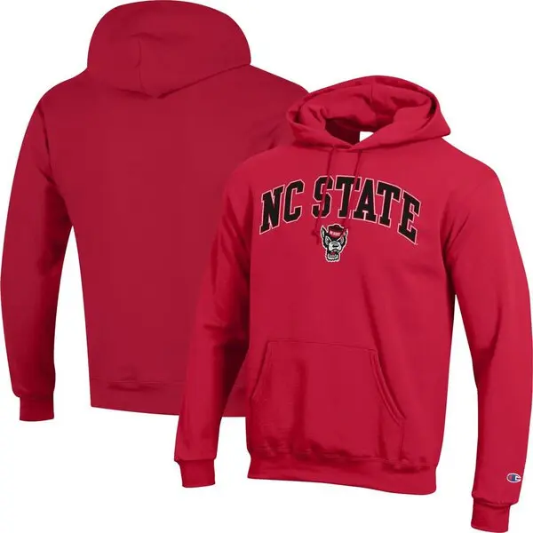 Champion Nc State Wolfpack Arched Logo Fleece Pullover Hoodie