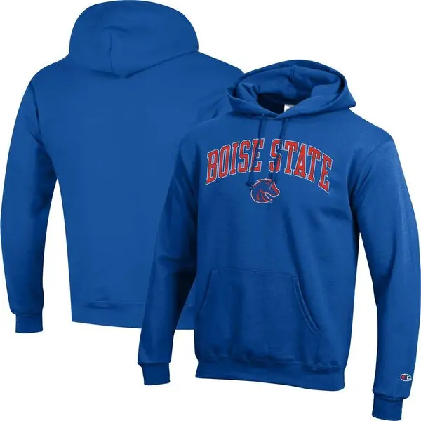 Champion Boise State Broncos Arched Logo Fleece Pullover Hoodie - Royal