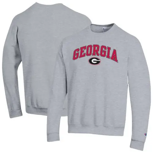 Champion Georgia Bulldogs Arch Over Logo Pullover Sweatshirt - Heather Gray