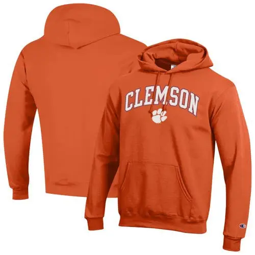 Champion Clemson Tigers Arched Logo Fleece Pullover Hoodie - Orange
