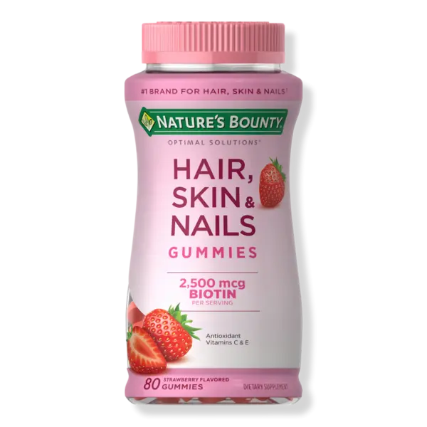 NATURE'S BOUNTY Strawberry Hair, Skin & Nails Gummy Vitamins With Biotin - One-color