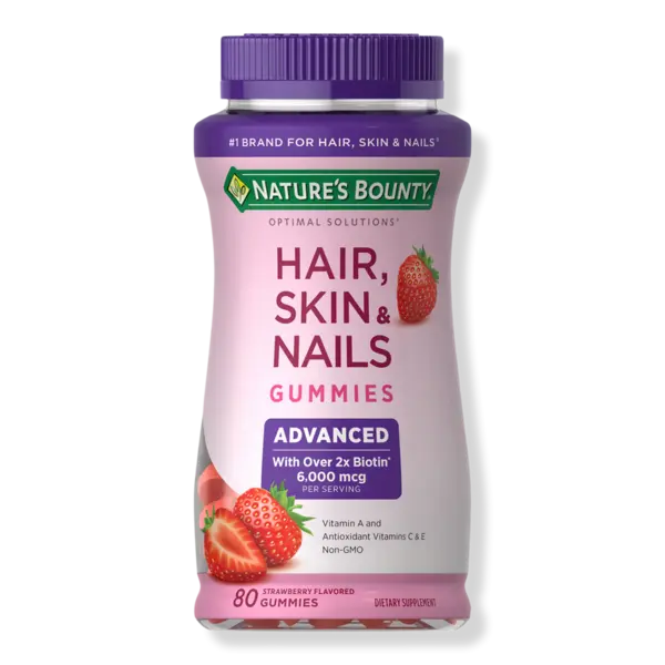 NATURE'S BOUNTY Strawberry Advanced Hair, Skin & Nails Gummy Vitamins With 2x Biotin - One-color