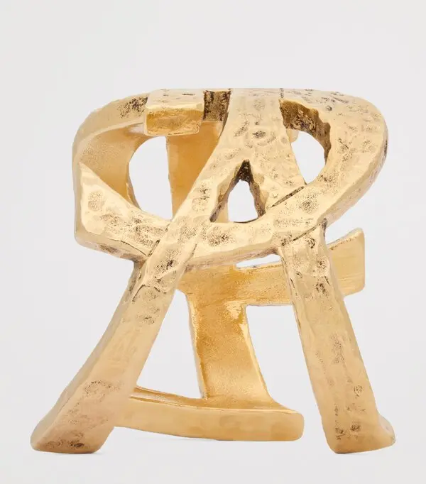 Saint Laurent Hammered Cassandre Cuff Bracelet - Metallic