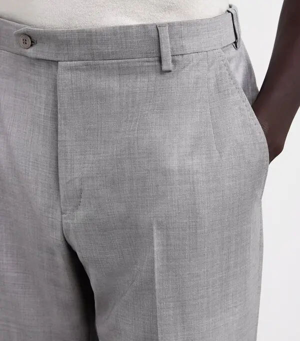 Brioni Wool Straight Leg Trousers