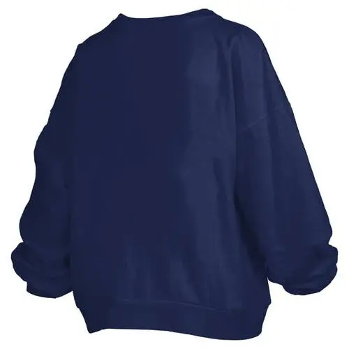 PRESSBOX Ole Miss Rebels Janise Arch Over Logo Pullover Sweatshirt - Navy