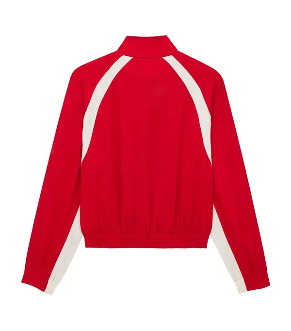 Saint Laurent Contrast-detail Bomber Jacket - Pink