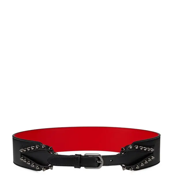 CHRISTIAN LOUBOUTIN Cabata Embellished Leather Belt - Black