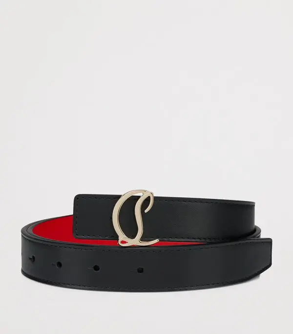 Christian Louboutin Loubi54 Reversible Leather Belt - Black 