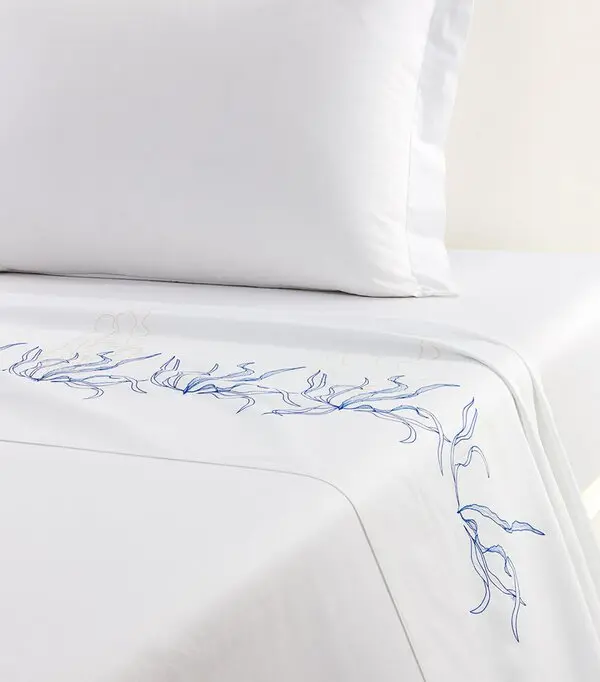 YVES DELORME COUTURE Nautilus Super King Flat Sheet