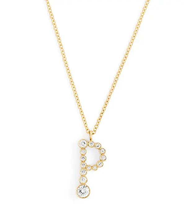 Sophie Bille Brahe Yellow And Diamond Soprano 'p' Necklace - Gold