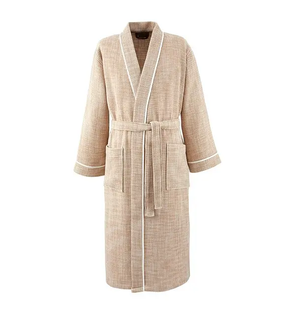 YVES DELORME Cotton Leo Bathrobe - Beige