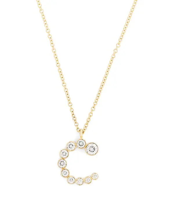 Sophie Bille Brahe Yellow And Diamond Soprano 'c' Necklace - Gold