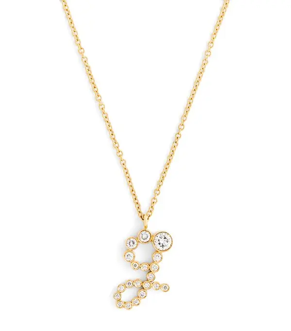 Sophie Bille Brahe Yellow And Diamond Soprano 'g' Necklace - Gold