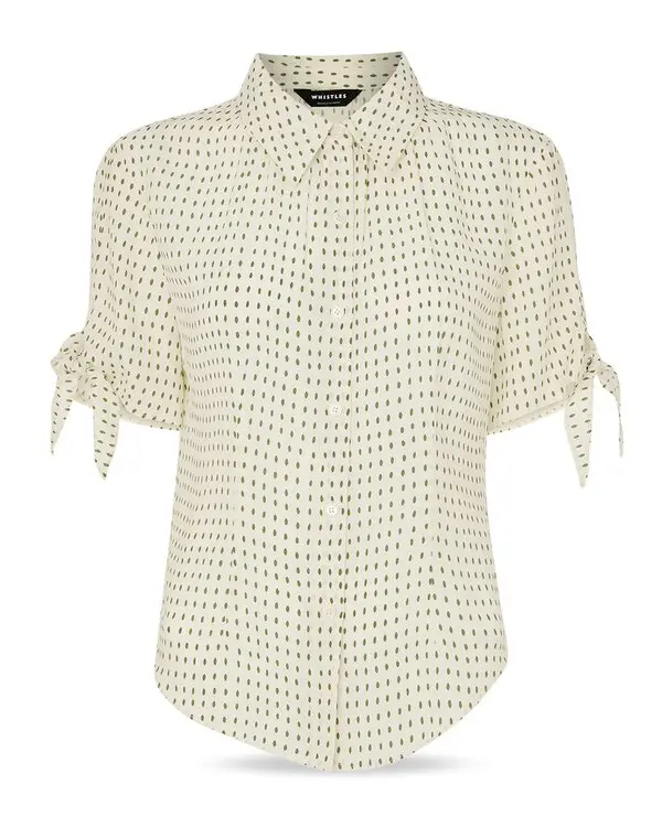 Whistles Oval Spot Tie Sleeve Shirt