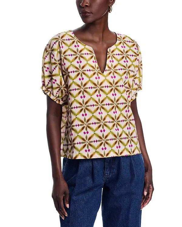 LA FEE MARABOUTEE Split Neck Blouse