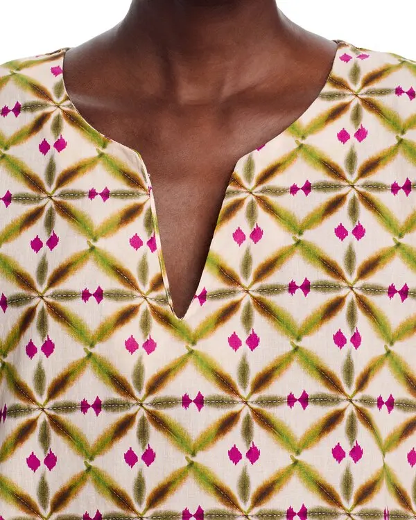 LA FEE MARABOUTEE Split Neck Blouse
