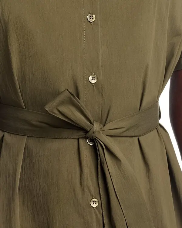 LA FEE MARABOUTEE Tie Waist Elbow Sleeve Shirt Dress