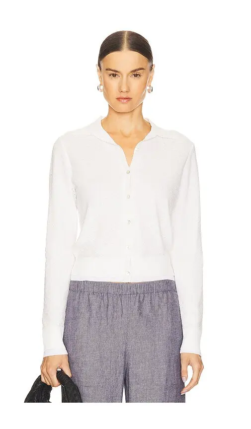 Vince Double Layer Mesh Cardigan