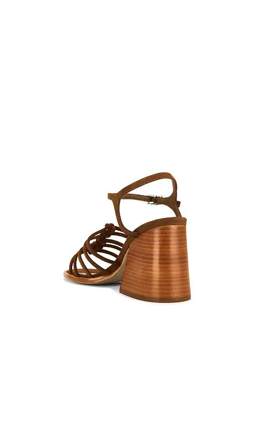 Schutz Strappy Knot Detail Block Heel Sandal