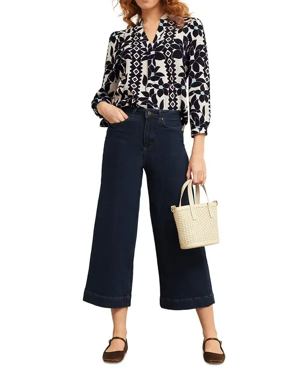 HOBBS LONDON Jilly Floral Print Top - Navy Multi