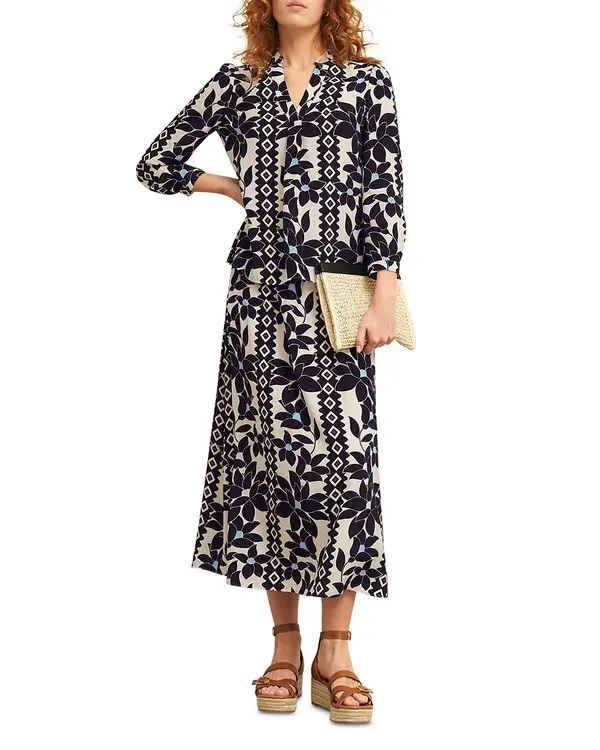 HOBBS LONDON Jilly Floral Print Top - Navy Multi