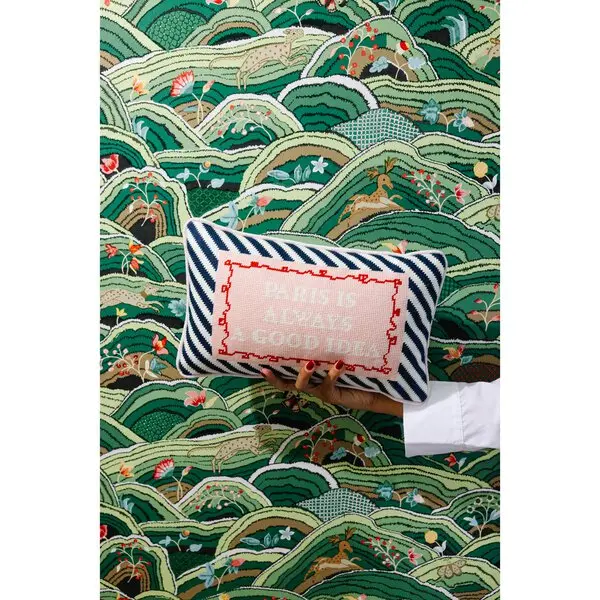 FURBISH Paris Needlepoint Decorative Pillow