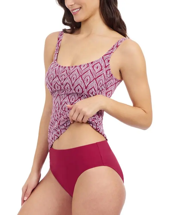 GOTTEX Shirred High-waist Bikini Bottom - Brick